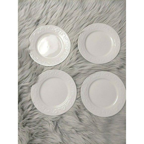 Farberware | Dining | Vintage Set Of 4 Farberware Alsace White Embossed ...